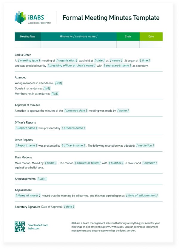 Board Meeting Templates Kit Ibabs